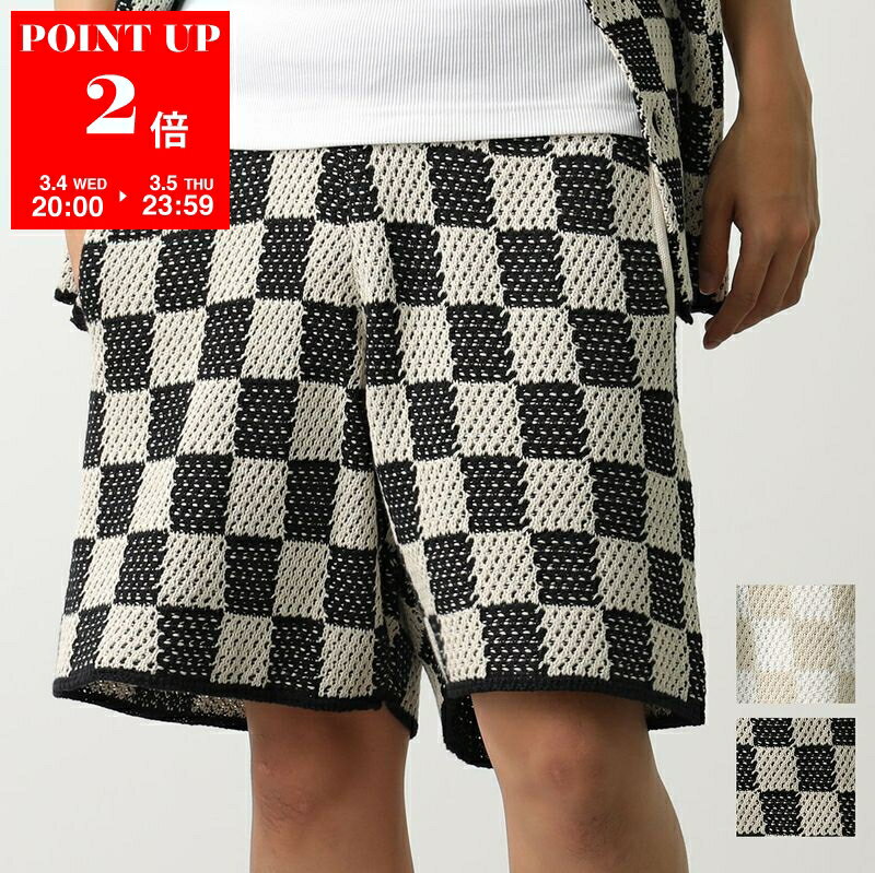 商品説明 ・ミディアムウェイトコットン素材の5ゲージかぎ針編みニットハーフパンツ ・存在感抜群のチェッカーフラッグ柄 ・ウエスト伸縮性のあるゴムバンド仕様にドローコード付き ・両サイドとバックにポケットあり ・裏地なし ・リラックスフィット...