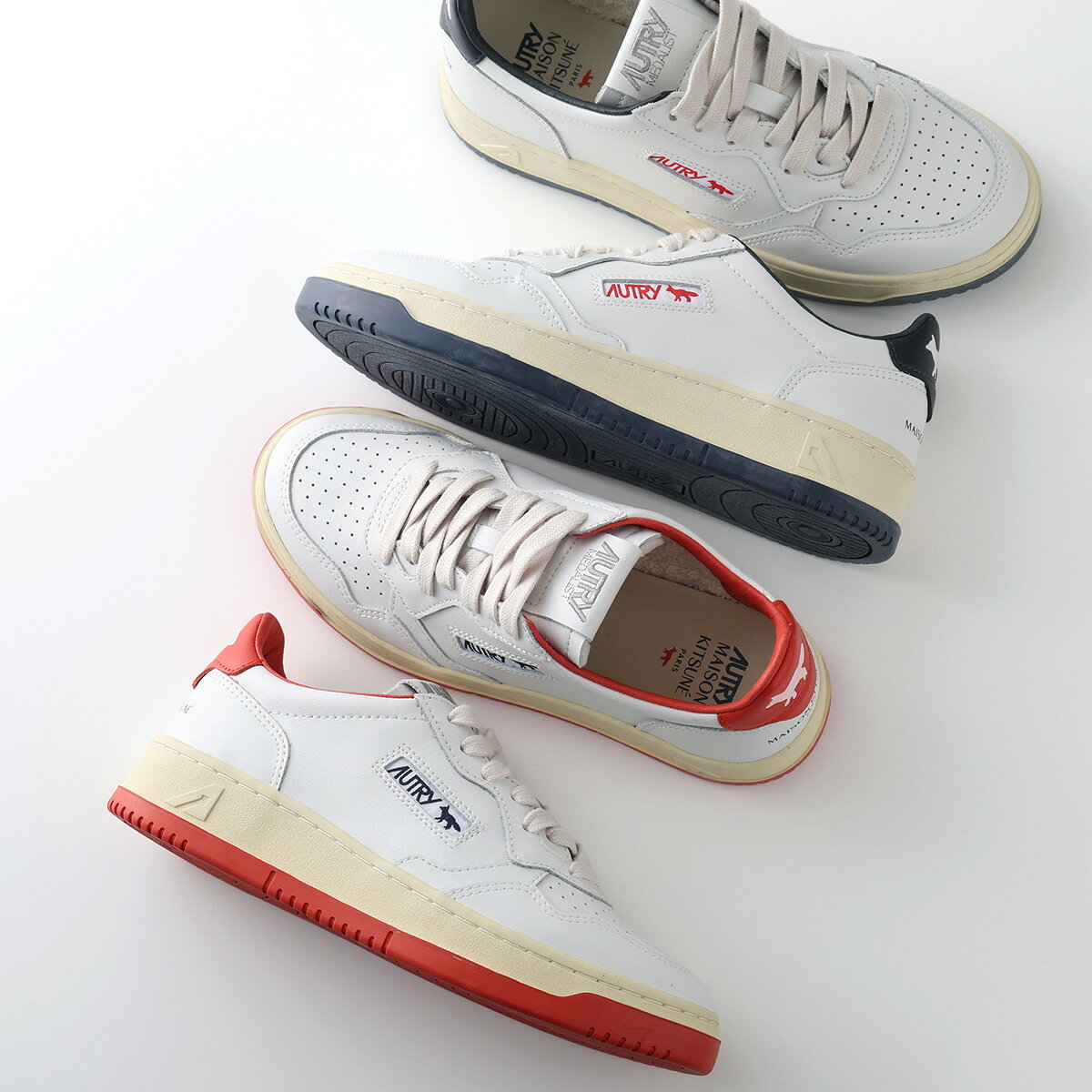 商品説明 ・メゾンキツネ×オートリーのコラボレーションスニーカー ・レザーの「メダリスト」シリーズ ・サイドにコントラストのあるメゾンキツネ×オートリーのシグネチャー ・バックにキツネロゴ ・「オートリー・メダリスト」の刺繍が施されたタブ ...