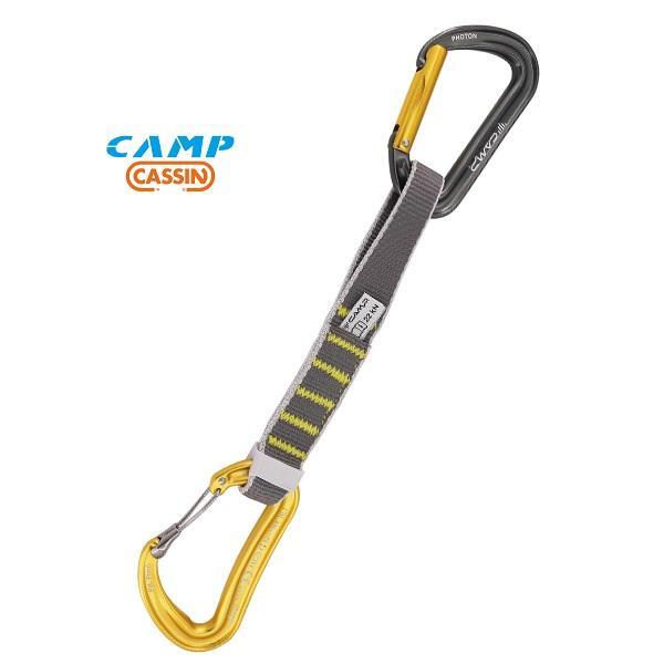 カラビナ・クイックドロー 軽量キーロックワイヤーゲートのDyonと軽量フルサイズカラビナ Photonを、手に馴染む形状の新型スリングで組合せました。 重量 90g