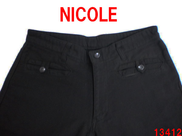 商品の詳細 商品名 ・新品 ♪★ NICOLE 　デニムパンツ　黒色　サイズ44 ★ 13412 商品説明 ブランド：NICOLE　(ニコル） 表記サイズ　44　 ウエスト 約70cm　総丈 約103cm　股下 約83cm 股上 約23cm...