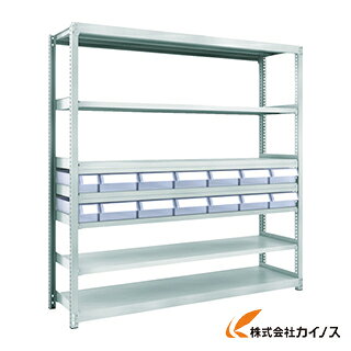 特長-用途-仕様間口(mm)：1760奥行(mm)：450高さ(mm)：1800棚段数(段)：7タイプ：引き出し(小)2・(大)12有効間口(mm)：1716色：ネオグレー棚板調整ピッチ(mm)：25均等積載量：200kg/段最大積載量：1...