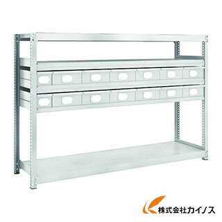 特長-用途-仕様間口(mm)：1760奥行(mm)：450高さ(mm)：1200棚段数(段)：5タイプ：引き出し(小)2・(大)12有効間口(mm)：1716色：ネオグレー棚板調整ピッチ(mm)：25均等積載量：200kg/段最大積載量：1...
