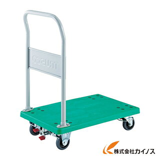 特長リング状の金具で自在キャスターの回転だけでなく旋回も固定します。堅牢なリブ構造で耐久性に優れた樹脂台車です。再生ポリプロピレン樹脂を使用し環境に配慮した台車です。台車での小口荷物の集荷、配達用として便利です。タイヤ痕の付きにくいグレーゴ...