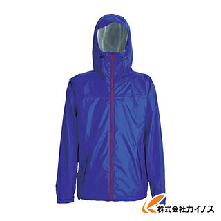 特長防水性の高いPVCラミネートを採用した動きやすいレインスーツです。上着の背面、左腕には安全性を高めるリフレクタープリント付です。フードを使用しない時は、丸めて収納が可能です。用途雨天時の野外作業。仕様色：ロイヤルブルーサイズ：L身長(c...