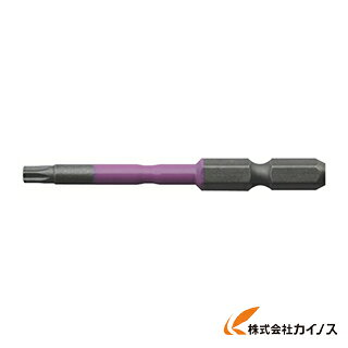 特長いじり止め穴なしのヘクスローブドライバービットです。サイズを色で識別できます。電動ドライバー装着時に塗装部分が邪魔にならない両端部非塗装です。用途-仕様刃先:T20全長(mm):65質量(g):11シャンク径：6.35mm材質／仕上クロ...