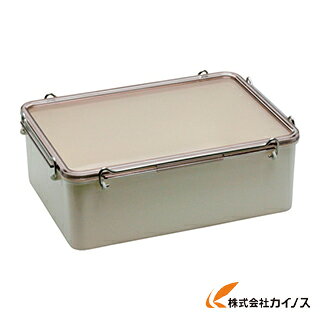 特長ステンレス製止め具（2～4ヵ所）付です。シリコンゴム製のパッキン付で密閉し使用できます。多種類のサイズがあり用途に合せて選べます。仕分けした多種類の部品を収納できます。積み重ねて保管ができます。ホコリを嫌う部品の収納に便利です。用途-仕...