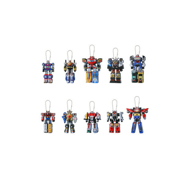 【スーパー戦隊 DXロボチャーム＆チョコボーロ　全10種】 『スーパー戦隊』歴代のDXロボがボールチェーン付きミニチュアチャームになって登場！ ボールチェーン付きだから身の回りのものに付けたり、立ててディスプレイすることも可能！ 『スーパー...