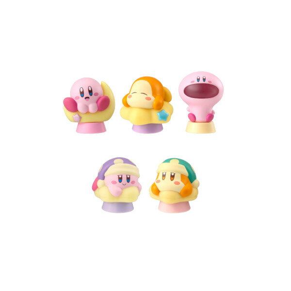 【星のカービィ キャライト　より　5種】 スイッチを入れると全体があたたかく光るフィギュア「キャライト」シリーズに『星のカービィ』が登場です！ 月や星といった光に関連するモチーフとカービィたちをフィギュアにしました！ 揃えてコレクションして...