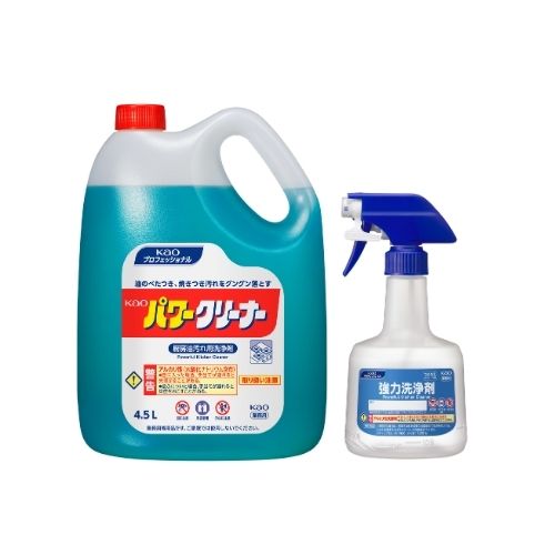 特徴 Kaoプロシリーズ　油のこびりつき、焼きつき汚れを落とす ●界面活性剤・アルカリ剤・溶剤の最適な組み合わせで、頑固な油の焼付き、こびり付き汚れをしっかり落とします。 ●レンジ・オーブン・ガステーブルなどの熱機器及び、その周辺のしつこい...