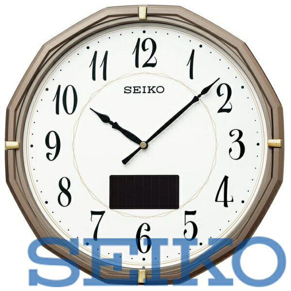 　【送料無料】SEIKO CLOCK (セイコークロック) 掛け時計 電波 アナログ ソーラー ハイブリッドソーラー 薄グレーメタリック 305×305×47mm SF244N　※北海道・九州・沖縄・離島は別途送料（1080円〜2160円）...
