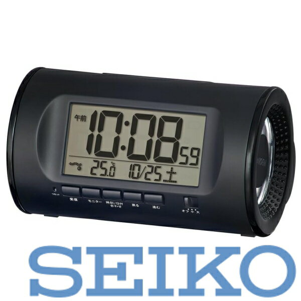 　【送料無料】SEIKO CLOCK (セイコークロック) 目覚まし時計 置き時計 デジタル 大音量 黒 PYXIS ピクシス RAIDEN ライデン 81×138×99mm NR540K　※北海道・九州・沖縄・離島は別途送料（1080円〜...