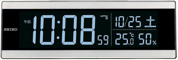 　SEIKO CLOCK (セイコークロック) 置き時計 銀色ヘアライン 本体サイズ: 7.3×22.2×4.4cm 電波 デジタル 交流式 カラー液晶 シリーズC3 DL306S 製品特徴 ●選べる70色!表示色がなめらかに変化するグラデ...