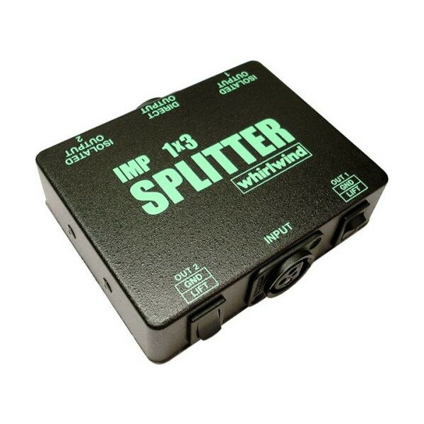 IMP SPLITTER 1x31IN 3OUT（1×Dir OUT,1×Iso Out）マイクレベルスプリッター入力されたローインピーダンスマイク入力信号を1つのダイレクト出力と2つのトランス出力に分配します。それぞれのトランス出力にはグ...
