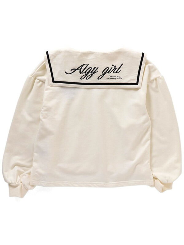 ALGY アルジー Tシャツ 長袖 ベルトセーラーロンT 女の子 おしゃれ かわいい シンプル 130 140 150 子供服 ジュニア 小学生 中学生 裏毛 スウェット ホワイト ブラック ...