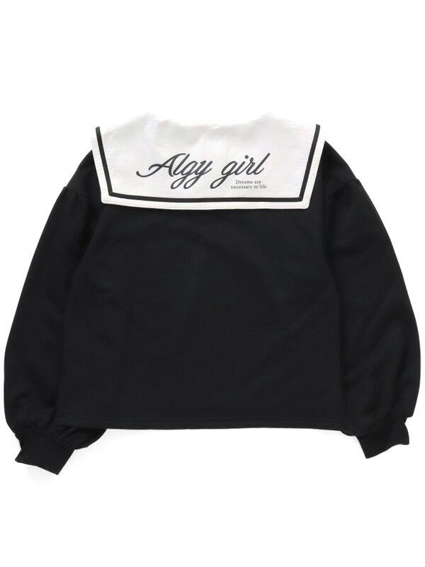 ALGY アルジー Tシャツ 長袖 ベルトセーラーロンT 女の子 おしゃれ かわいい シンプル 130 140 150 子供服 ジュニア 小学生 中学生 裏毛 スウェット ホワイト ブラック ...