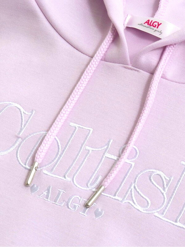 ALGY アルジー パーカー シャーリングスリーブダンボールフーディ おしゃれ かわいい シンプル 130 140 150 子供服 ジュニア 小学生 中学生 裏毛 スウェット ベージュ ピンク ...