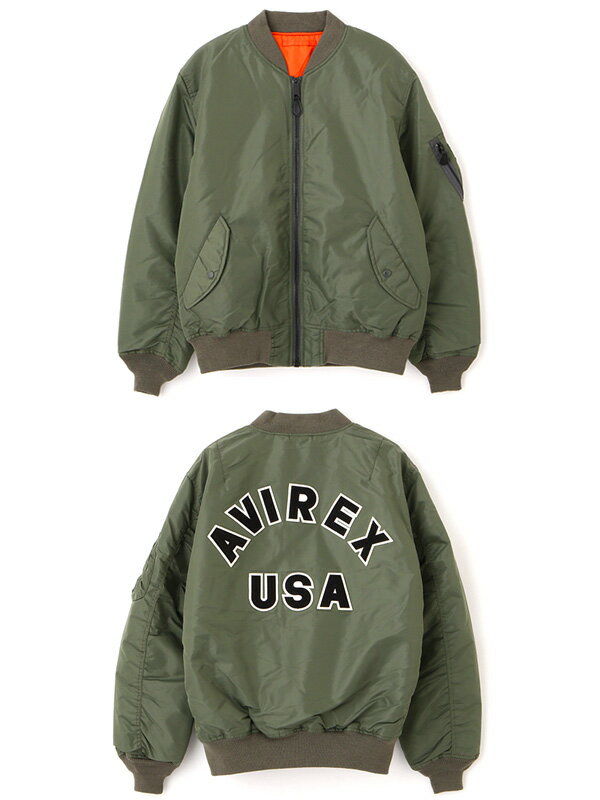 AVIREX アビレックス MA-1 メンズ レディース 中綿 大きいサイズ 防寒 おしゃれ かっこいい ゆったり 定番 MA-1 コマーシャル ロゴ MA-1 COMMERCIAL LOGO ...