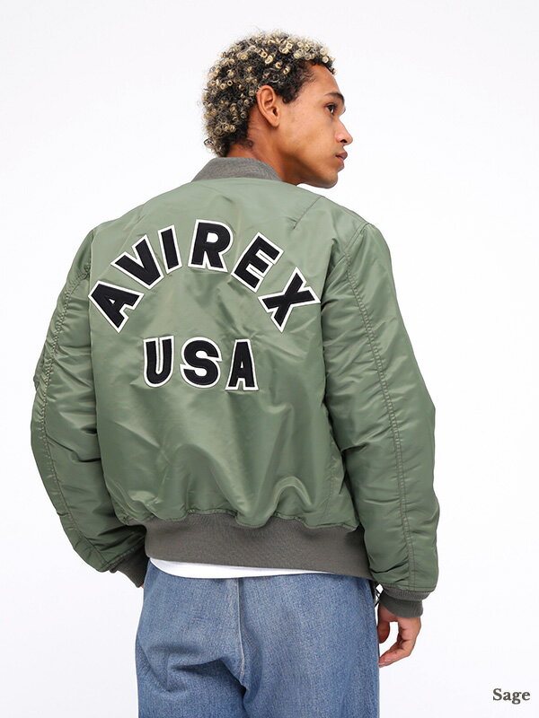 AVIREX アビレックス MA-1 メンズ レディース 中綿 大きいサイズ 防寒 おしゃれ かっこいい ゆったり 定番 MA-1 コマーシャル ロゴ MA-1 COMMERCIAL LOGO ...