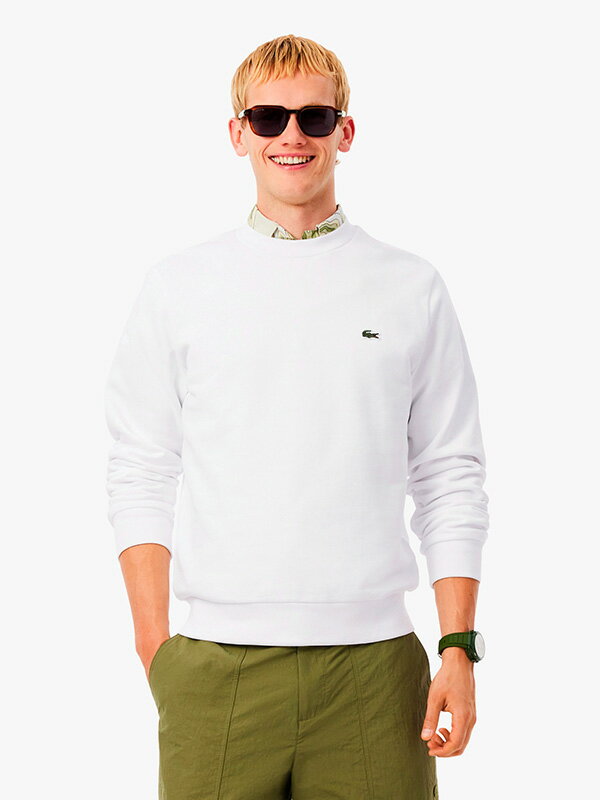 LACOSTE ラコステ スウェット トレーナー ブランド 綿 100% エッセンシャル クルーネック スウェット ワンポイント SH9801-99 Essential Crew Neck Sweatshirt LACOSTE ラコステ スウェット トレーナー ブランド 綿 100% 無地