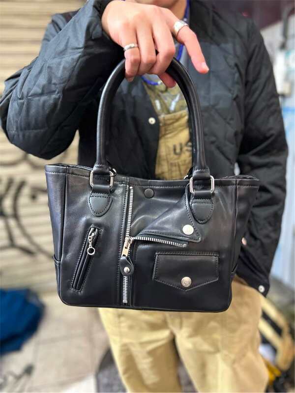 Schott ショット トートバッグ メンズ レディース ブランド 本革 牛革 MINI RIDERS TOTE BAG ミニ ライダース トートバッグ ダブルライダース ワンスター ジップ ...
