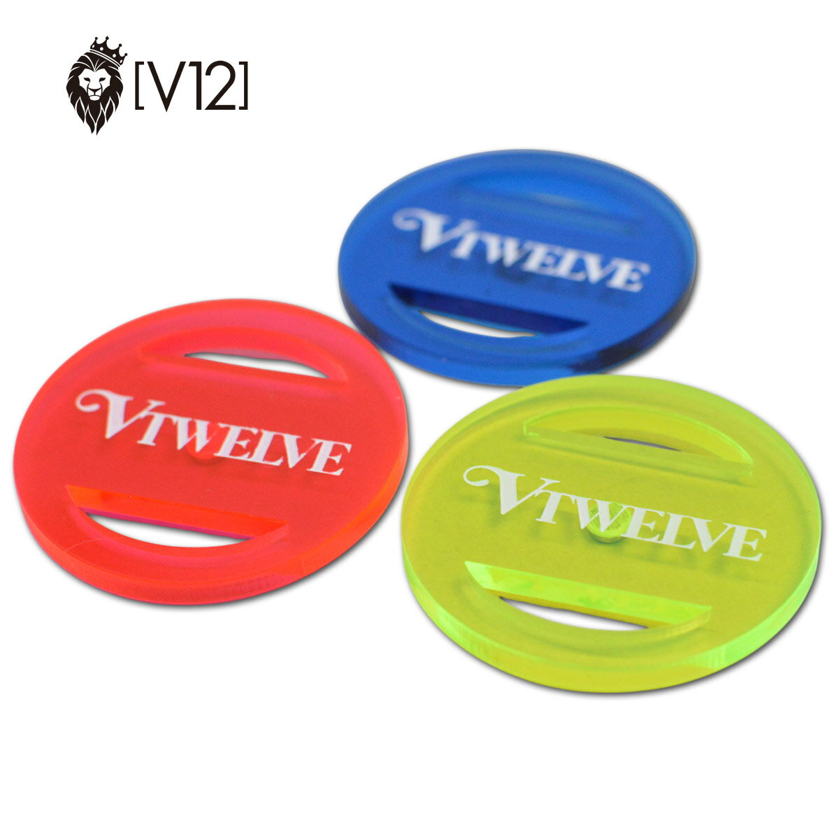 ■V12 ■ポップなカラーに洗練されたロゴのアクリルマーカー。 アクリル素材と蛍光のカラーリングでグリーン上で抜群の視認性を発揮します。 センター裏面にはマグネット付きでお手持ちの台座に装着も可能。 専用ブリスターパッケージが付いてギフトに...