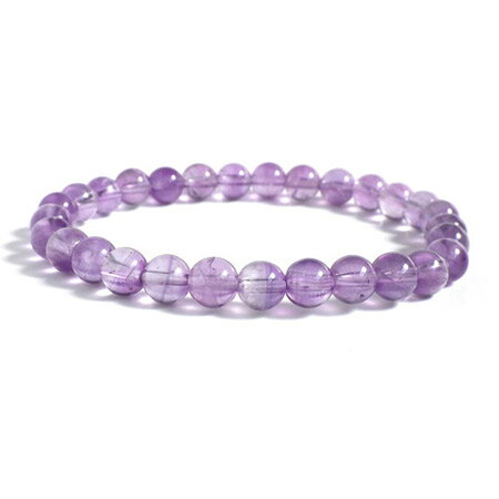 商品紹介 アメジストの6mm玉を使用した天然石ブレスレットです。アメジストは和名で紫水晶というように、鉄イオンの影響により紫に色付いた水晶のことです。クリアなパープルが魅力的で、綺麗なブレスレットに仕上がっていますよ。 開運や運気アップのお...