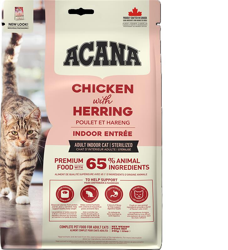 肉食動物である猫の主食である「お肉」を65％たっぷり使用しています。 高タンパク質で、室内飼いの成猫に配慮した脂肪・カロリーです。 原材料 新鮮鶏肉 (18%), 乾燥鶏肉 (16%), 乾燥ニシン (15%), オートグローツ, 丸ごとエ...