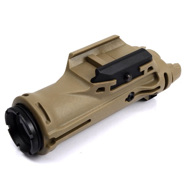 XH-15ライトを再現した商品です。 レールを備えたハンドガンやライフル等の20mmレールに取り付け可能なライトです。 スイッチレバーは後部の左右にあり、利き腕を問わず使えます。 スイッチレバーを傾けるとON/OFFとなる仕様です。 本体：...