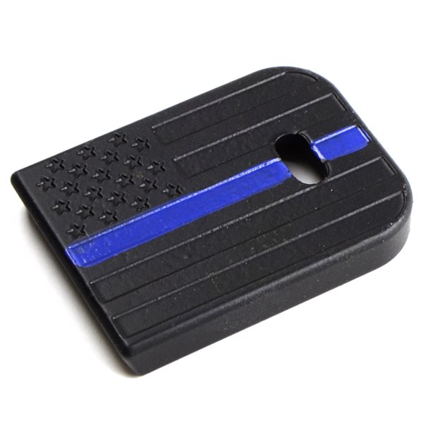 マルイ、グロックシリーズのG17やG18C等のマガジンの底部に取り付けるステンレス製のマガジンベースです。 シンブルーライン アメリカンフラッグのモチーフが施されており、デザイン上のアクセントにもなります。 重量：約 25g ※海外製品のた...