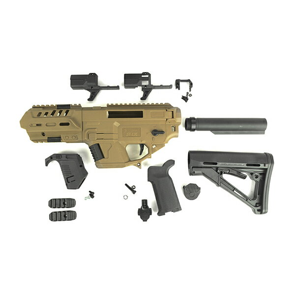 グロック系に対応するカービンキットです。 本商品は、グロックをキット本体に組み込み、 ライフルの様に使用することができる外装キットとなります。 本体のファイアセレクターやトリガー、グリップやストックは、 AR15系を意識したデザインとなって...