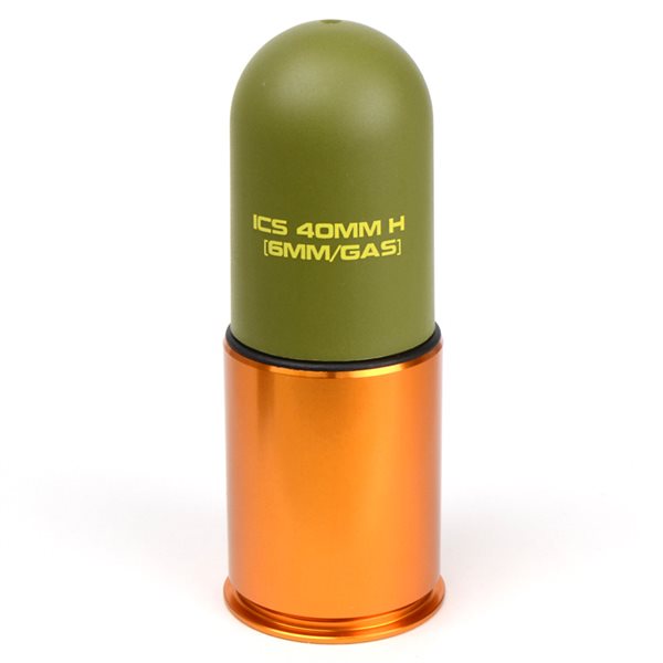ICS製。 ICS製40mmグレネードランチャーに対応した 上部のプラ製の弾頭を直接飛ばして楽しめるグレネードカートです。 また、弾頭を外すことで最大約70発のBB弾を一度に発射する通常ガスカートとしてもご使用いただけます。 全長：約 11...