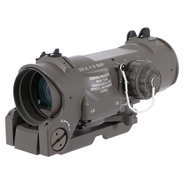 カナダの軍用光学機器メーカー Raytheon ELCAN が開発した「ELCAN Specter Sights」シリーズより、 AR（アサルトライフル）やLMG（ライトマシンガン）向けに開発された、 1倍・4倍の倍率切替機構を備える光学照...