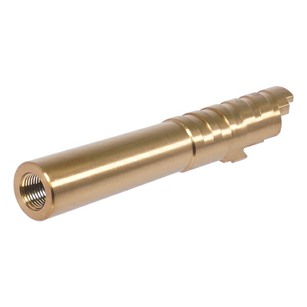 東京マルイ ハイキャパ4.3 ガスブローバックシリーズ(D.O.R 除く)及び、 同東京マルイ社 ハイキャパに準拠した設計のガスブローバックに対応する ステンレススチール製のアウターバレルです。 バレル先端内側には11mm正ネジのネジ切りが...