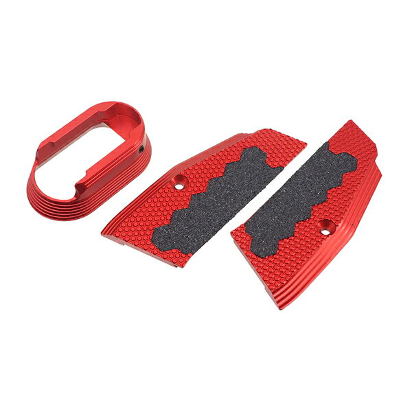 ASG / KJ Works 製ガスブローバック CZ SHADOW2に対応するショートグリップとマグウェルのセットです。 本商品は、軽量かつ耐久性の高いアルミニウム合金材を主材として、 CNC切削で製作されているためシャープでエッジの効い...