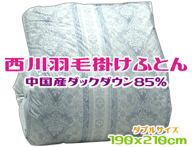 商品詳細 側素材：ポリエステル85％綿15％　抗菌加工 　　　両面プリント（表・裏面：同じ柄です） 中素材：中国産ダックダウン85％フェザー15％ 　　　1600g入り　バイオアップ加工 　　　ダウンパワー350cm3/g キルティング：羽...