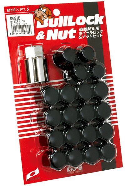 品番 サイズ キー二面幅mm キーアダプター外径 カラー 入数 JANコード4965581〜 0651B M12×P1.5 21HEX 26mm ブラック 16nut/4Locks袋タイプ 221809 ●付属品：キーアダプター（A-11）...