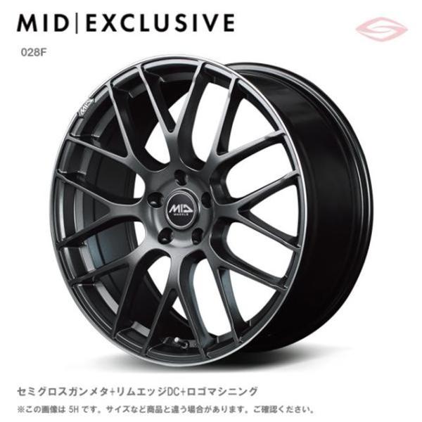 ■製品情報ブランド名MID EXCLUSIVE(エムアイディエクスクルーシヴ)商品名028F(ゼロニーハチエフ)サイズ19x8.0Jホール5HPCD114.3インセット+42カラーセミグロスガンメタ＋リムエッジDC＋ロゴマシニングハブ径φ7...