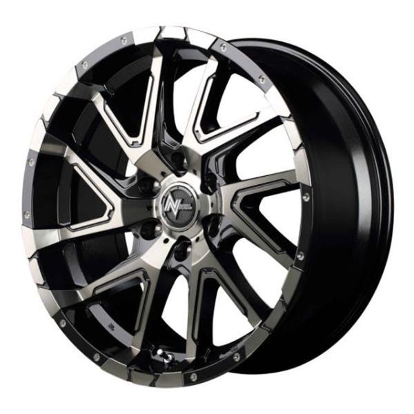 ■製品情報ブランド名NITRO POWER(ナイトロパワー)商品名DERINGER(デリンジャー)サイズ17x8.0Jホール6HPCD139.7インセット+20カラーBMPBC　ブラックメタリックポリッシュ／ブラッククリアハブ径φ106.1...