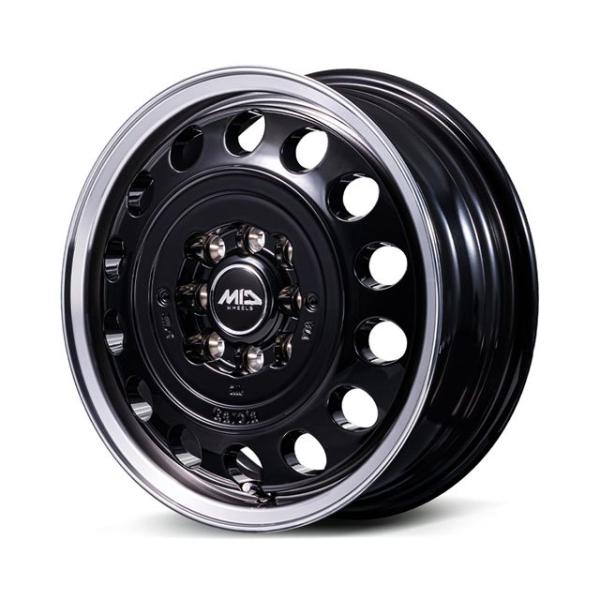 ■製品情報ブランド名MID WHEELS(エムアイディホイールズ)商品名GARCIA CISCO Type 2(ガルシア シスコ タイプツー)サイズ14x5.0Jホール 8HPCD100/114.3インセット42カラーBlack／Rim　P...