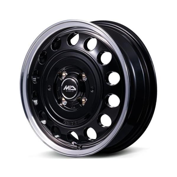 ■製品情報ブランド名MID WHEELS(エムアイディホイールズ)商品名GARCIA CISCO Type 2(ガルシア シスコ タイプツー)サイズ15x4.5Jホール 4HPCD100インセット45カラーBlack／Rim　Polishハ...