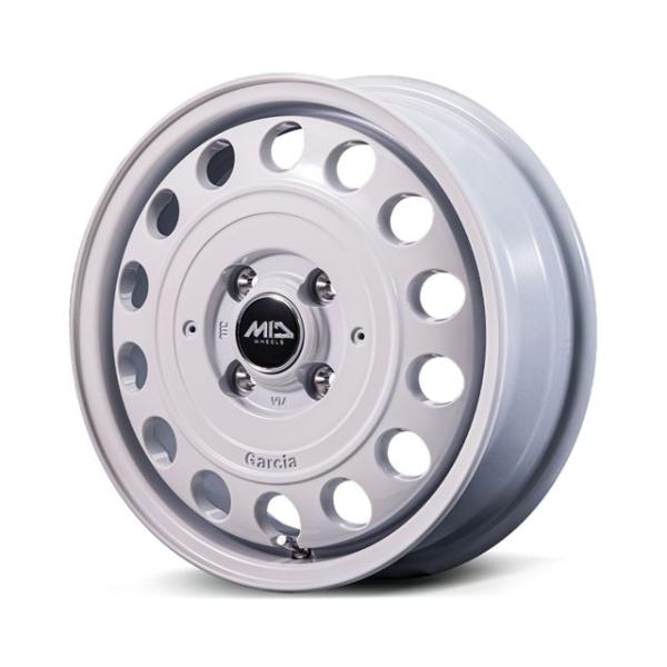 ■製品情報ブランド名MID WHEELS(エムアイディホイールズ)商品名GARCIA CISCO Type 2(ガルシア シスコ タイプツー)サイズ14x4.5Jホール 4HPCD100インセット45カラーOld　English　White...