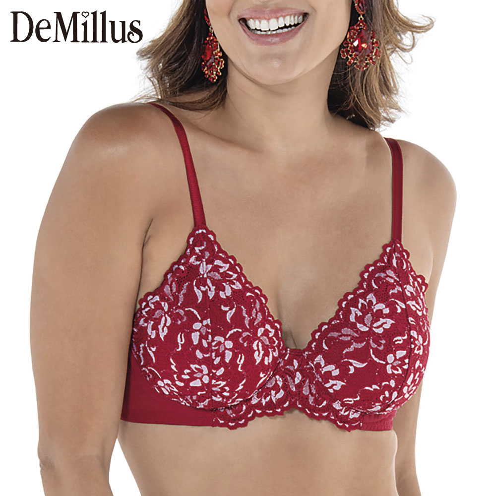 DeMillusは1947年に設立。30万平方メートルの敷地を誇るDeMillusは、市場のリーダーであり、ブラジルで最も多くのランジェリーを販売している会社として知られています。伸縮性レースのフルカップブラジャーです。カップ部にゴムが施さ...
