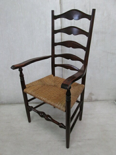 松本民芸家具 ラダーハイバックアームチェア 1脚(0716DH)7DY-1S【中古】【RCP】 メーカー：松本民芸家具　型式：不明　年式：不明　USED（ユーズド) 松本民芸家具・ラダーハイバックアームチェア1脚です。 民芸の職人技で造り込...