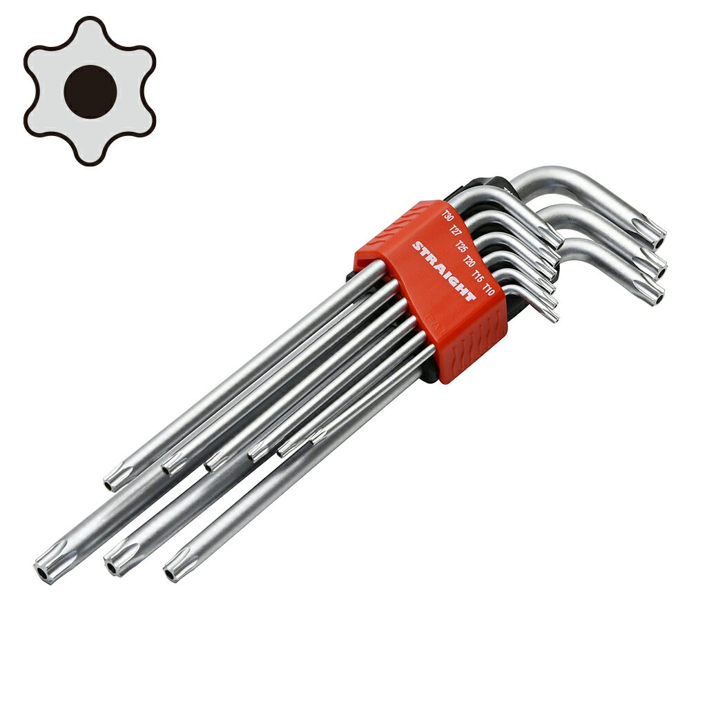[保証] 初期不良保証[サイズ] T10、T15、T20、T25、T27、T30、T40、T45、T50[いじり止め] 付き[材質] クロームバナジウム鋼特に狭い場所での使用に便利なL型ショートヘッドヘクサロビュラレンチセットです。両端がい...