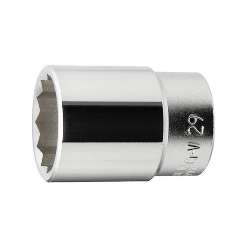 [保証] 永久保証[差込角] 3/4"(19.0mm)[サイズ] 29mm[全長] 55mm[重量] 250g[ポイント] 12角[材質] クロームバナジウム鋼[仕上げ] クロームメッキ厳選されたクロームバナジウム鋼を鍛造・熱処理した、強靭...