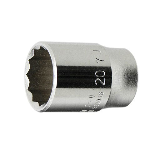 [保証] 永久保証[差込角] 1/2"(12.7mm)[サイズ] 20mm[全長] 38mm[重量] 87g[ポイント] 12角[材質] クロームバナジウム鋼[仕上げ] クロームメッキ厳選されたクロームバナジウム鋼を鍛造・熱処理した、強靭で...