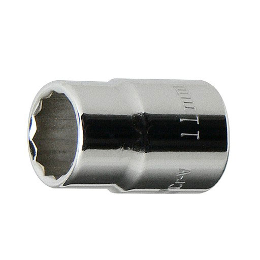 [保証] 永久保証[差込角] 3/8"(9.5mm)[サイズ] 11mm[全長] 26mm[重量] 25g[ポイント] 12角[材質] クロームバナジウム鋼[仕上げ] クロームメッキ厳選されたクロームバナジウム鋼を鍛造・熱処理した、強靭で耐...