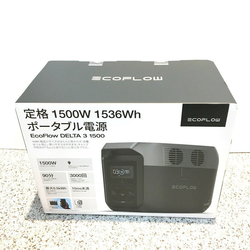 商品情報 メーカー JANコード 型番 ブランド 　商品詳細&nbsp; EcoFlow ポータブル電源 EcoFlow DELTA 3 1500 EFDELTA1500-JP-B-CBOX 未使用品です。 画像に写っているものが全てとなり...