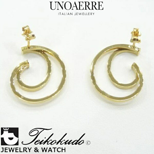 【商品説明】 ■ウノアエレ UNOAERRE ピアス ■素材：K18イエローゴールド ■サイズ：縦約25mm 横約20mm ■重さ：約1.0g（片方） ■当店はUNOAERREの正規取扱店になります。 メーカーの保証書が付属いたします。 【...