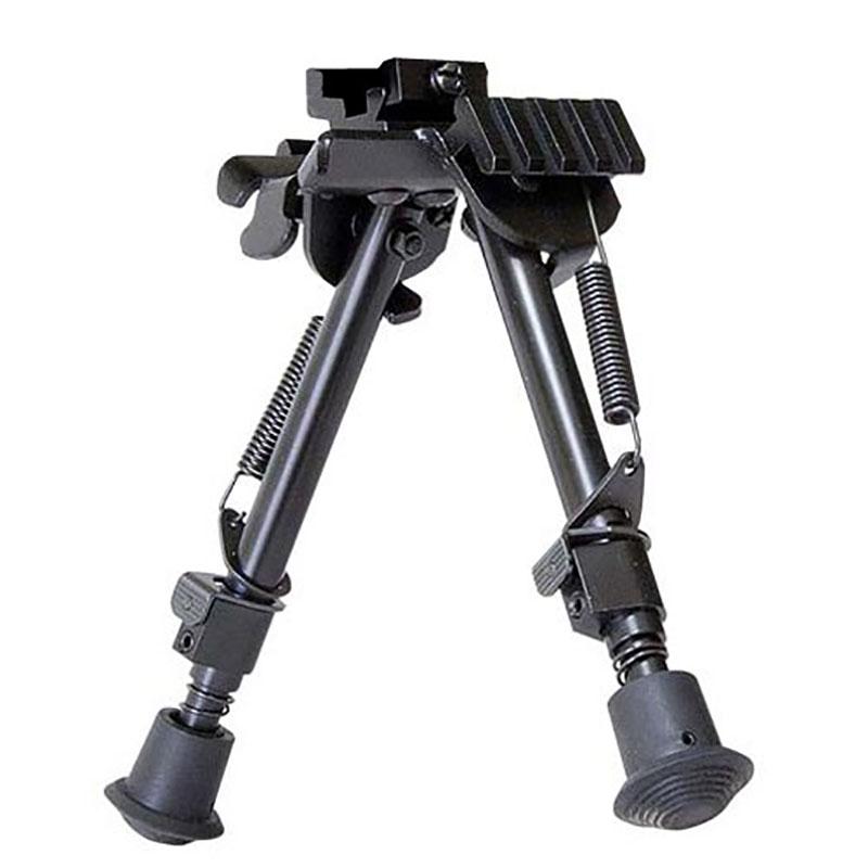 20mm幅レールに対応したバイポッドです。 ロックボタンを押して脚部を伸ばします バイポッドの長さは6段階に調整できます。 バイポッドを装着すると、安定した発射が可能です。 折りたたみが可能 固定脚部は、ゴム素材を使用しておりますので高い保...